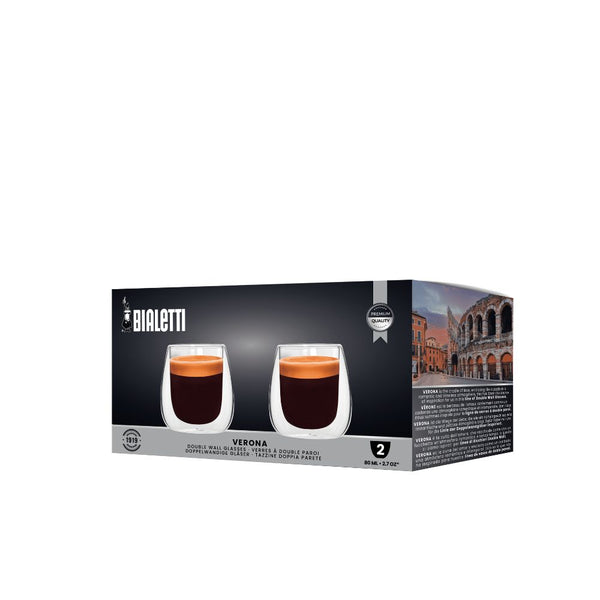 Bialetti Double Wall Glass Cup 2 Piece 80ml
